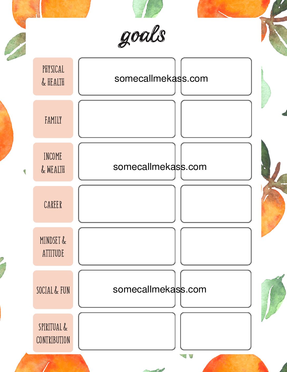 Peachy Goals - some call me kass